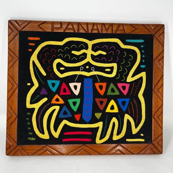 Handmade | Art | Vintage Crab Mola Panama Hand Made Folk Art Quilted ...